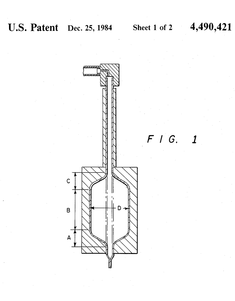 Balloon and manufacture thereof-US 4490421 A